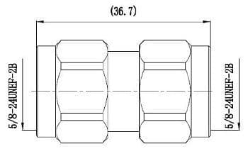 N Type Plug/Plug Adaptor Hex Coupling