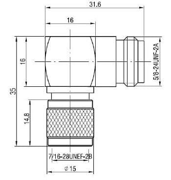 N Type Female - TNC Male Right-Angled