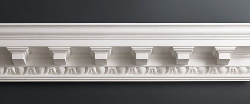 Georgian Neo Classical Modillion Block with Egg & Dart Plaster Cornice