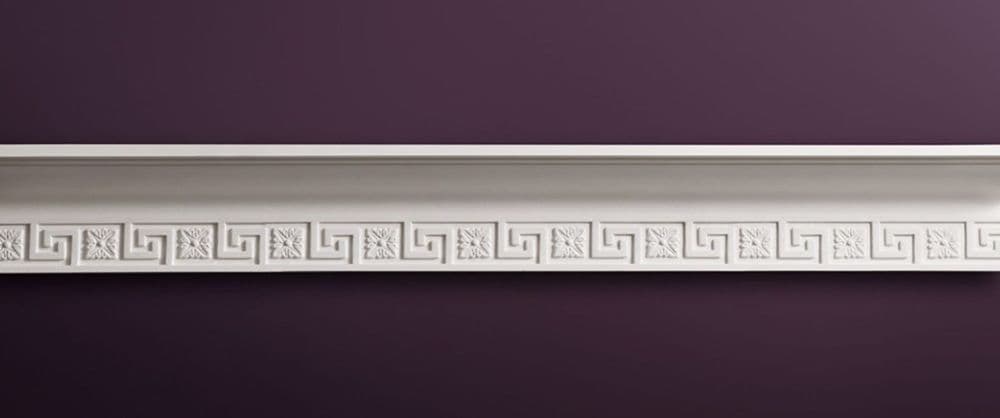 Greek Key with Flower Plaster Cornice