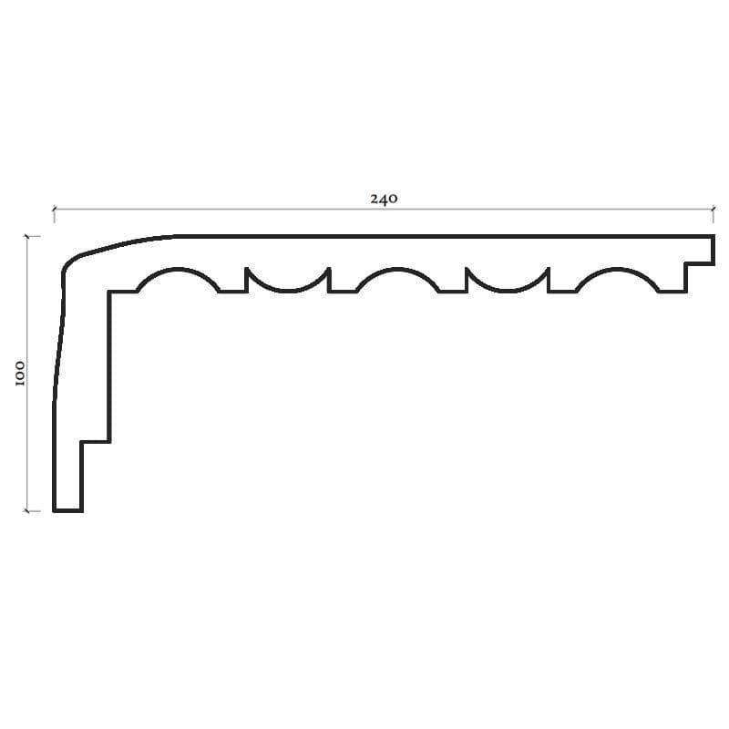 Authentic Large Curved Art Deco Plaster Cornice