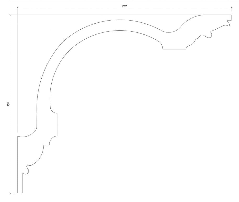 Victorian cornice with a deep cove and swirling acanthus pattern