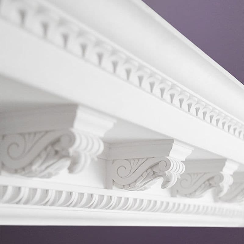 Georgian Neo Classical Modillion Block Plaster Cornice with Egg & Dart
