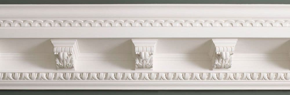 Georgian Neo Classical Modillion Block Plaster Cornice with Egg & Dart