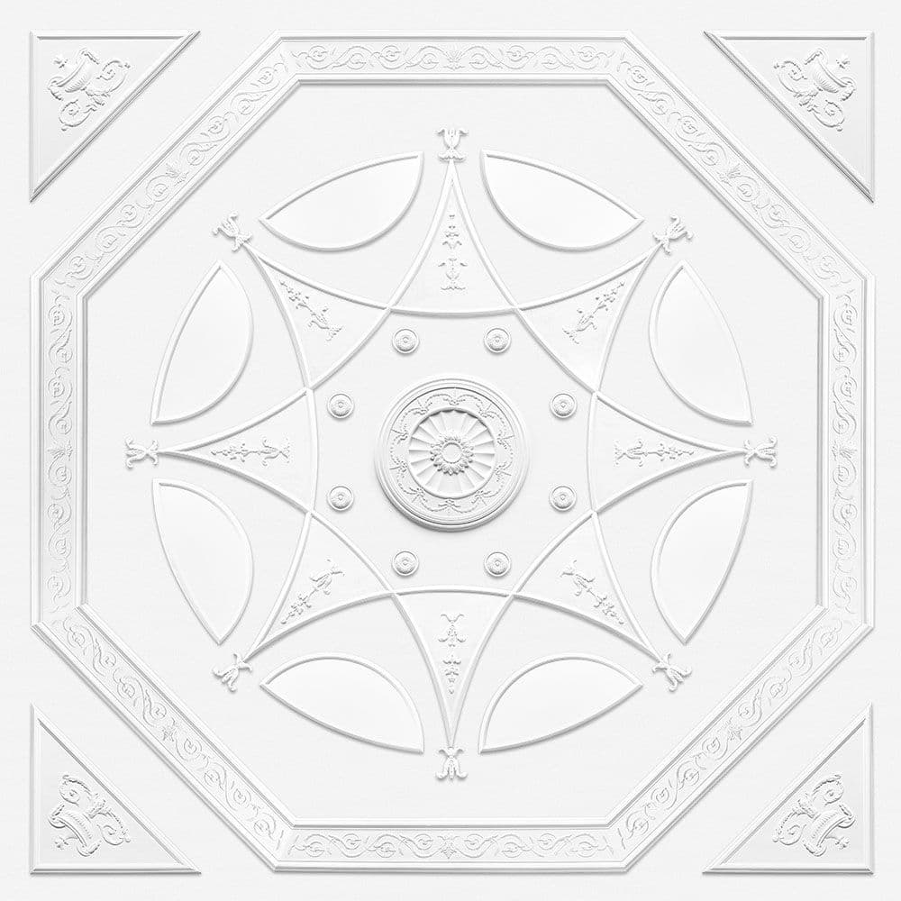 Robert Adam Neo Classical Decorative Plaster Ceiling with Quadrants