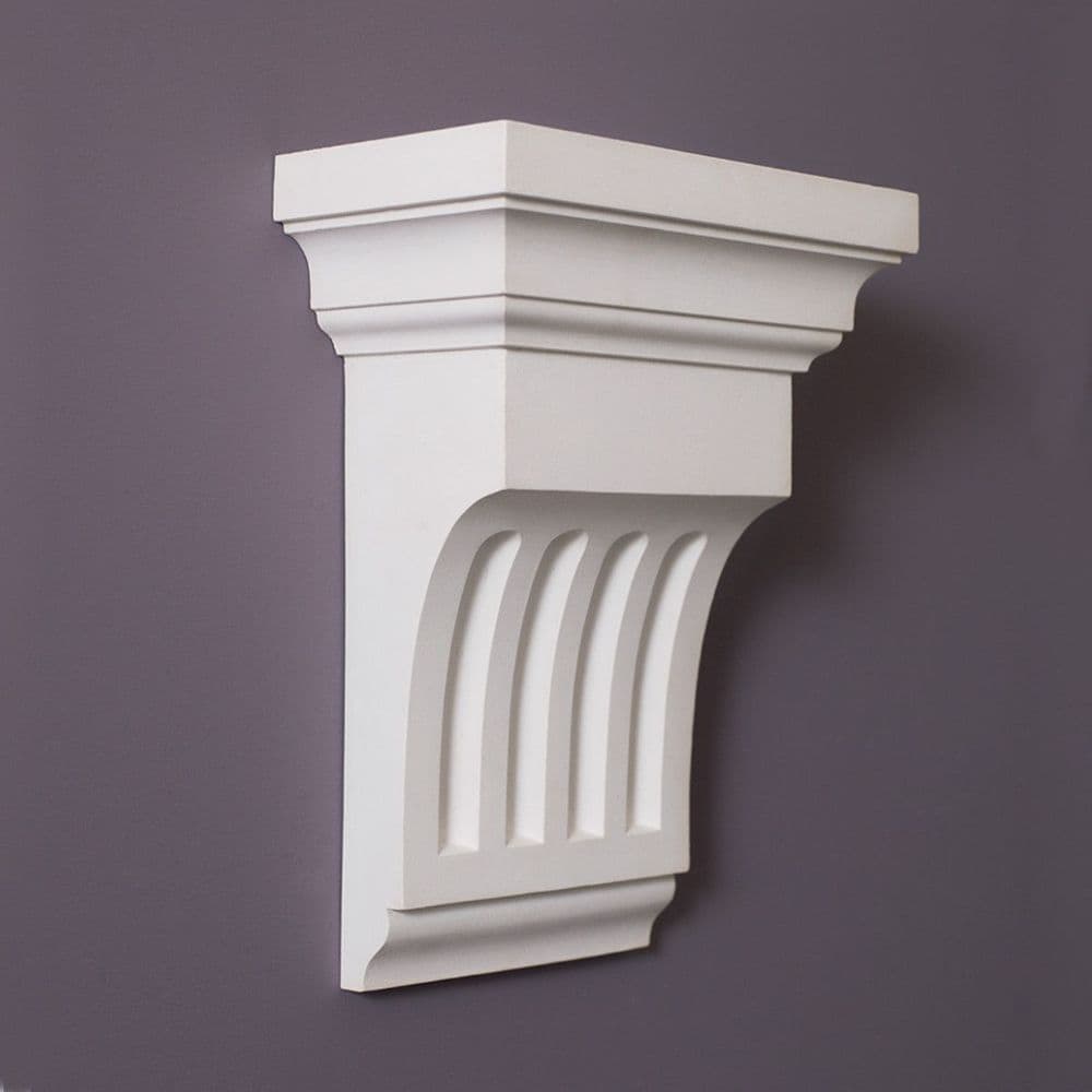 Small Plain Concave Fluted Plaster Corbel