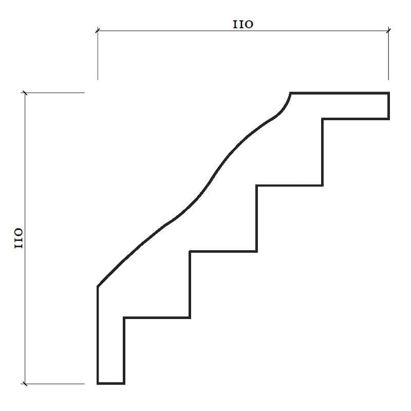 Small Stepped Art Deco Plaster Cornice