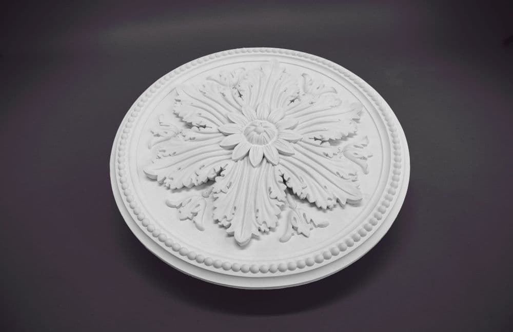Large Acanthus & Bead Floral Georgian Plaster Ceiling Rose