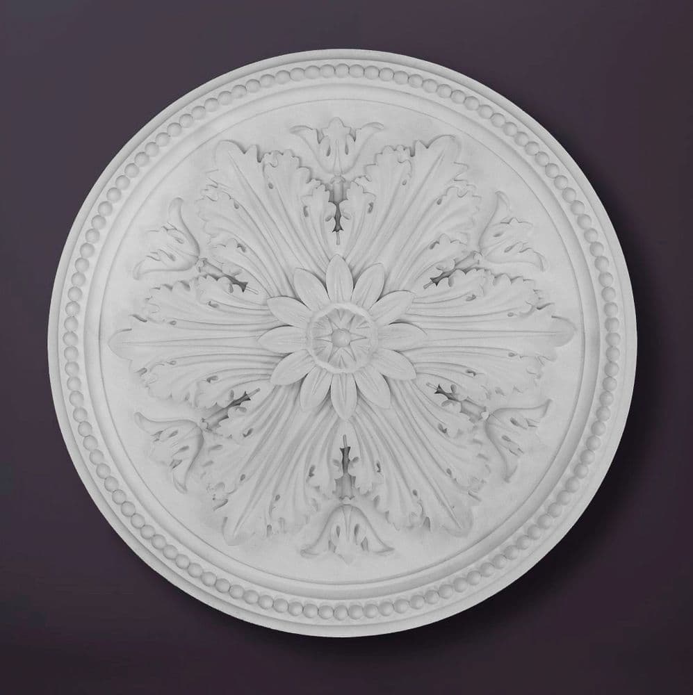 Large Acanthus & Bead Floral Georgian Plaster Ceiling Rose