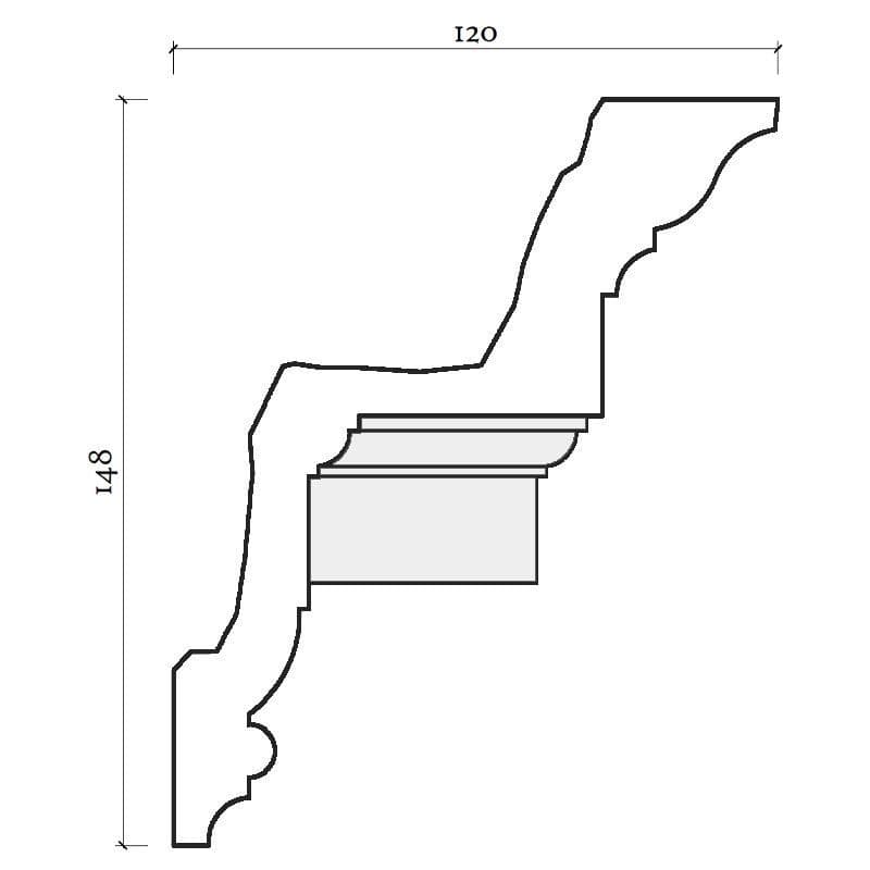 Medium Neo Classical Plaster Cornice with Modillion Blocks