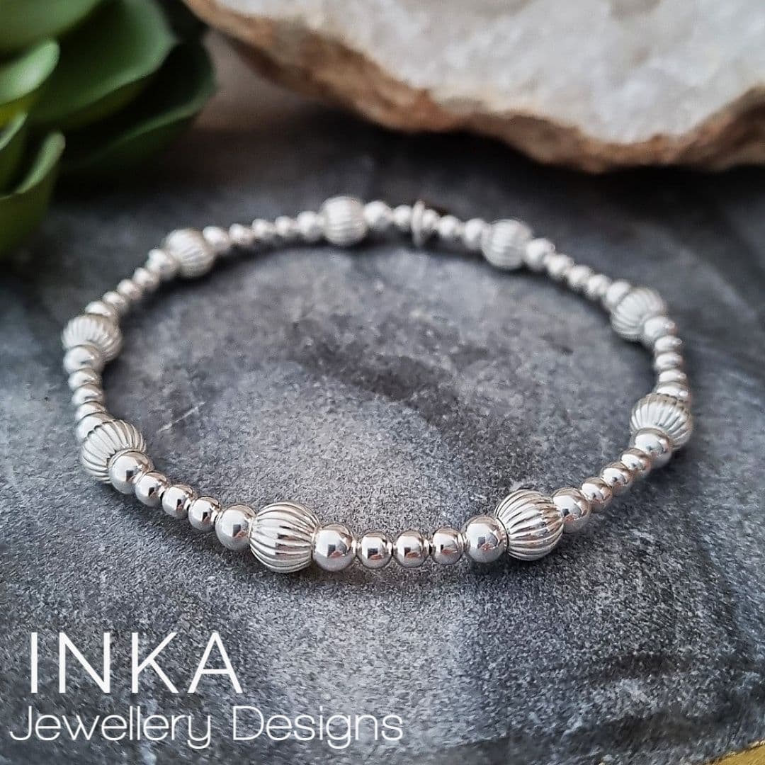 INKA 6mm Fluted Bead Bracelet