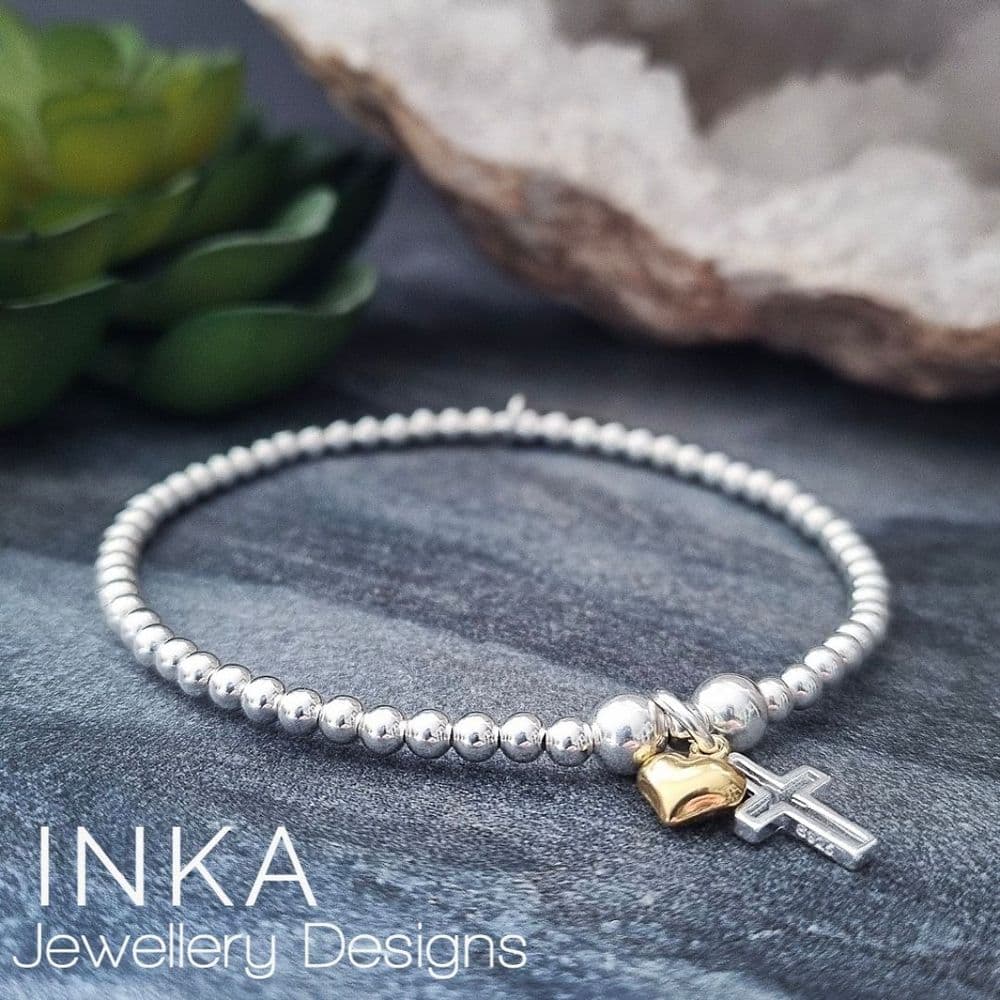INKA Heart & Cross Bracelet