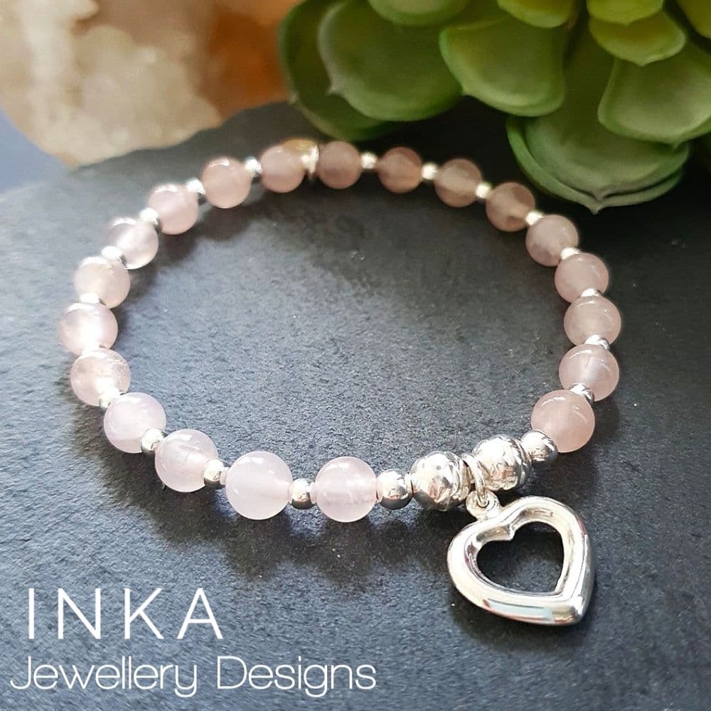 INKA Rose Quartz Heart Bracelet