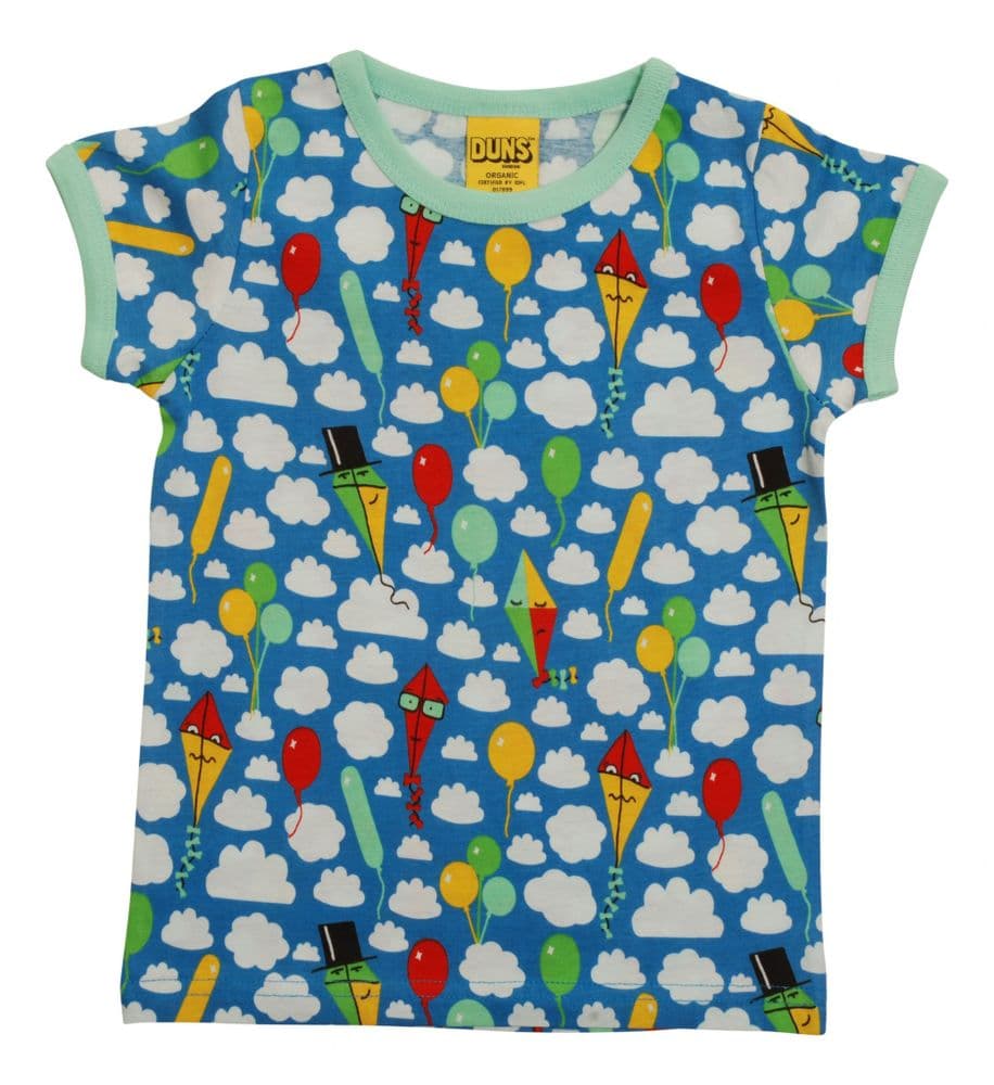 Duns Kites & Clouds Blue Short Sleeve Top