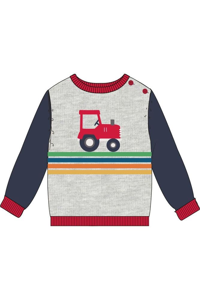 Frugi Rainbow Tractor Elwood Knitted Jumper