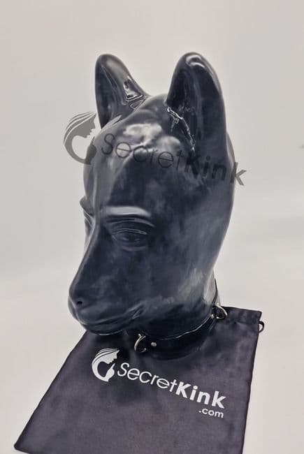 Extra Thick Latex Puppy Hood with Latex Collar