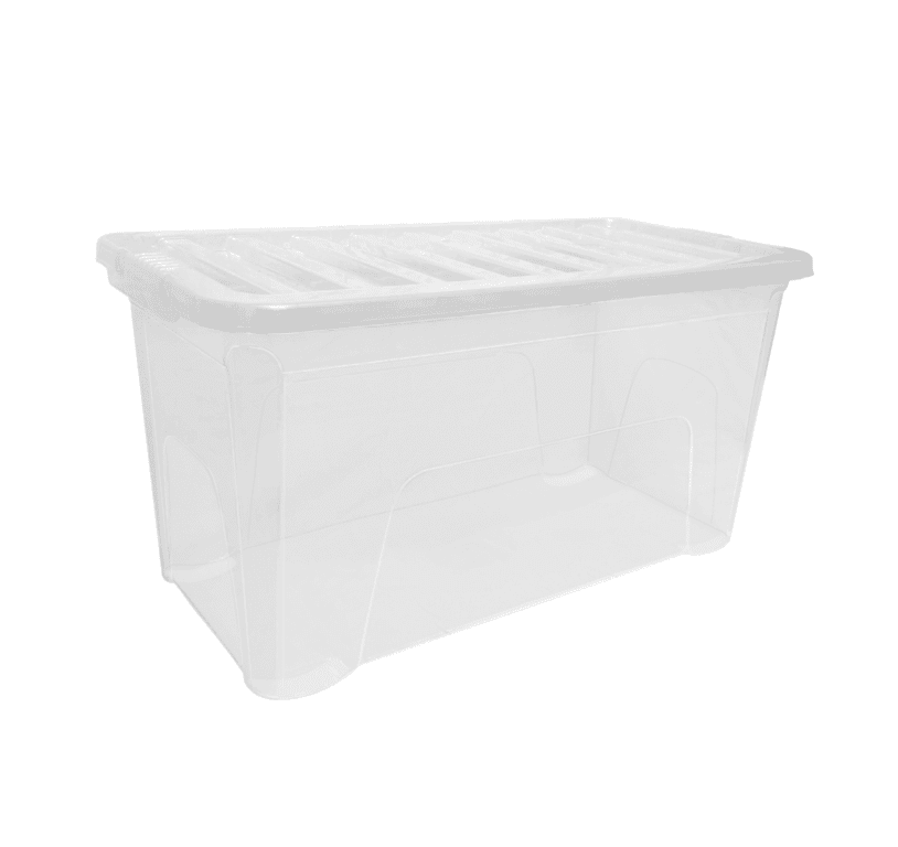 TML Clear Storage Box With Lid - 110L