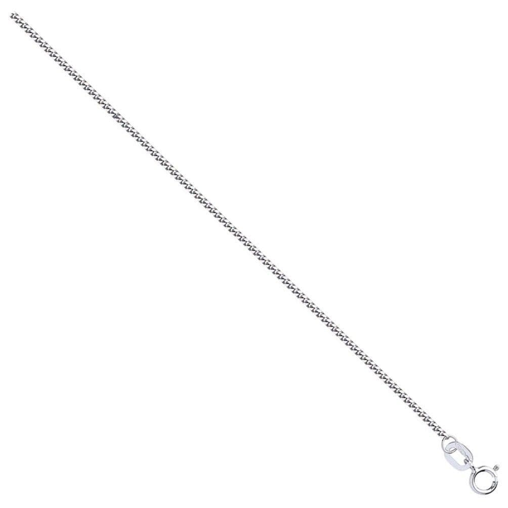 9ct White Gold 16 Inch 1.4mm Classic Curb Chain