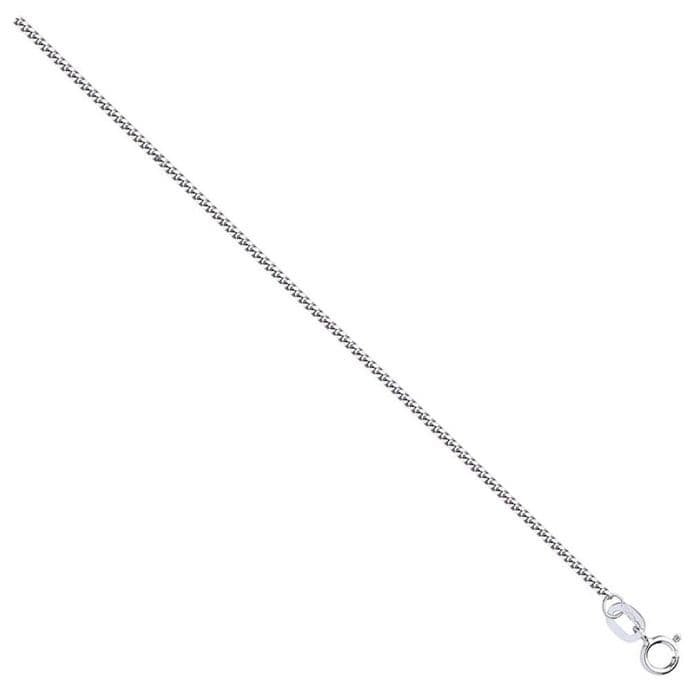 9ct White Gold 16 Inch 1.4mm Classic Curb Chain