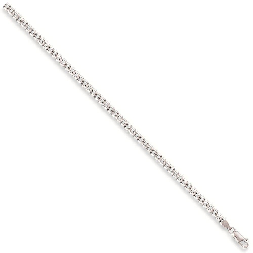 9ct White Gold 16 Inch 3.8mm Curb Chain