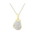 9ct Yellow Gold 1.25oz Cubic Zirconia Boxing Glove Pendant Necklace