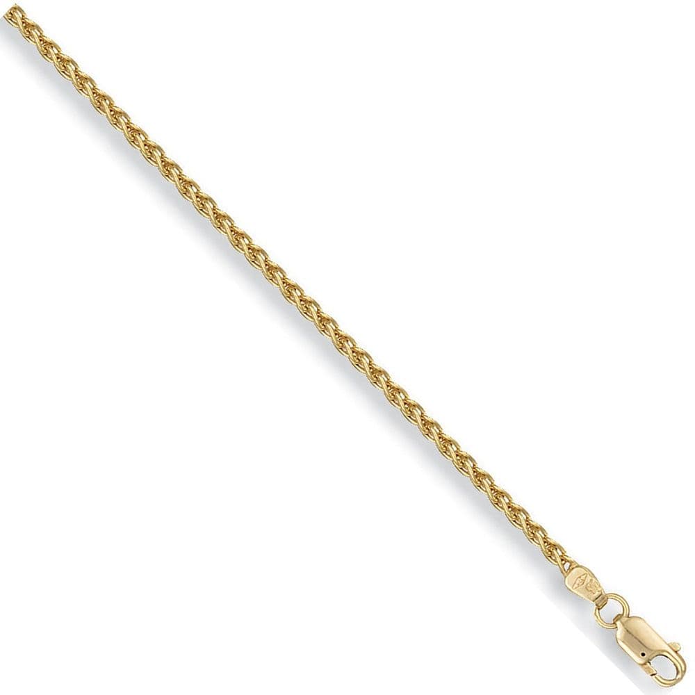 9ct Yellow Gold 18 Inch 2.4mm Spiga Chain