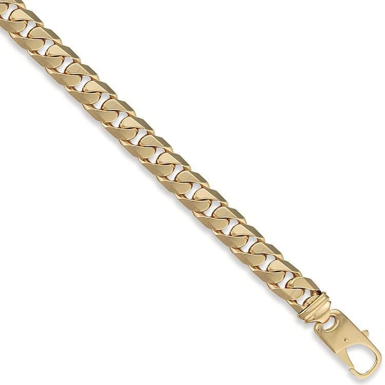 9ct Yellow Gold 8 Inch 12mm Tight Link Curb Bracelet