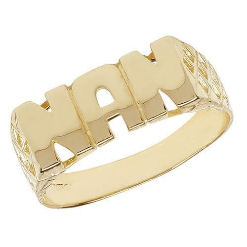 9ct Yellow Gold Basket Sides Nan Ring