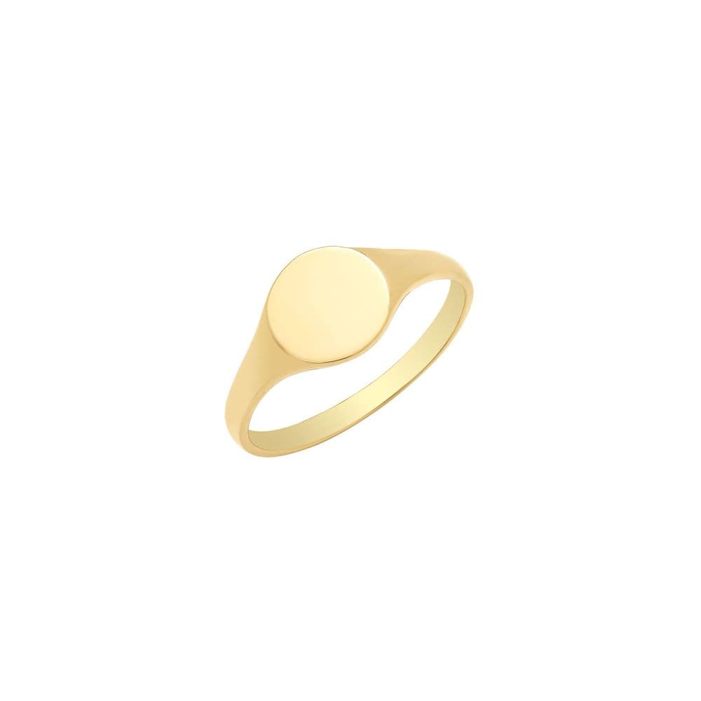 9ct Yellow Gold Childrens Round Plain Signet Ring