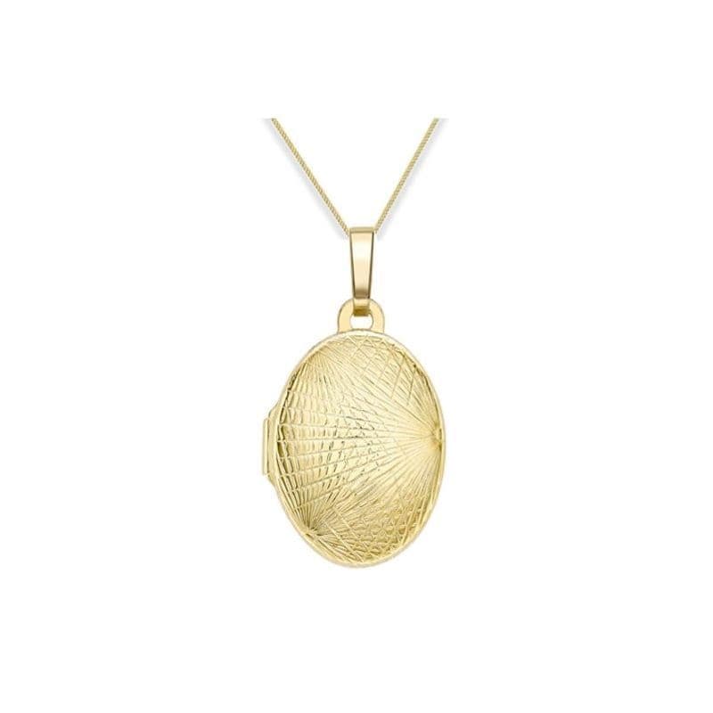 9ct Yellow Gold Fancy Embossed Oval Locket