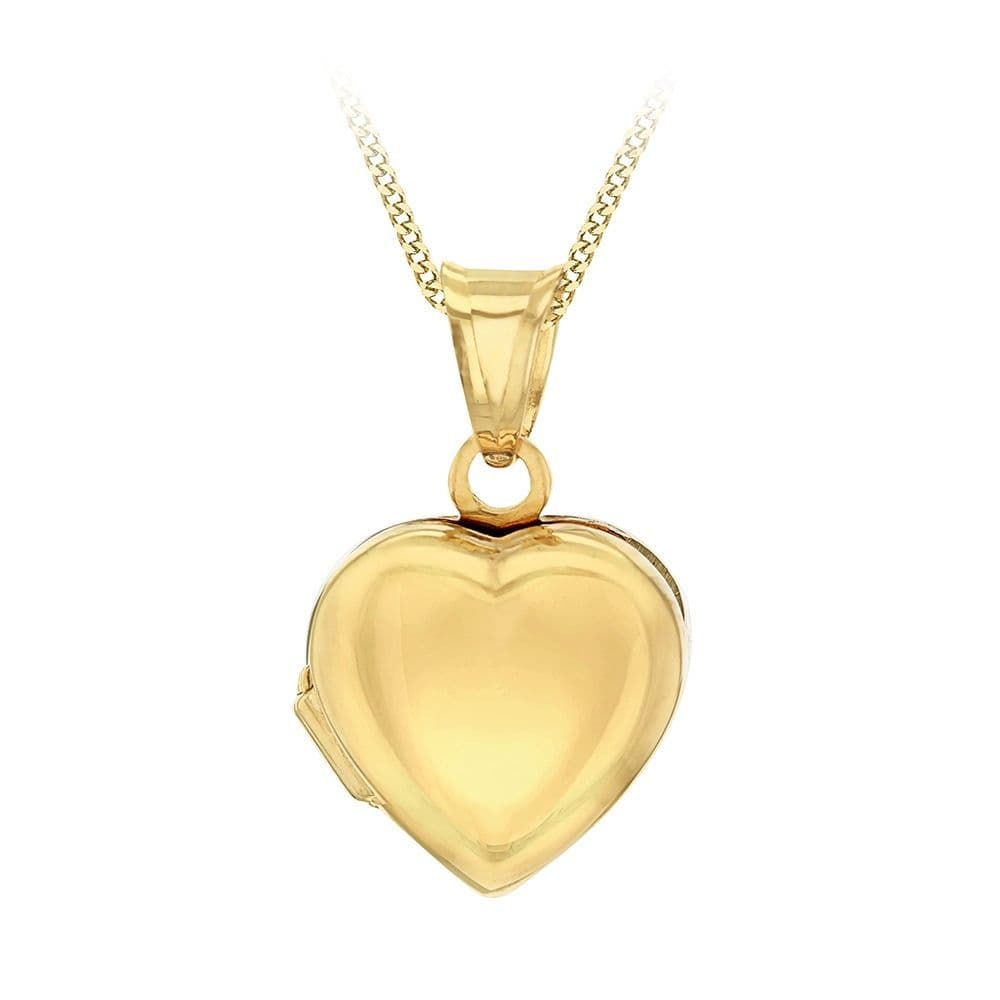 9ct Yellow Gold Plain Heart Locket