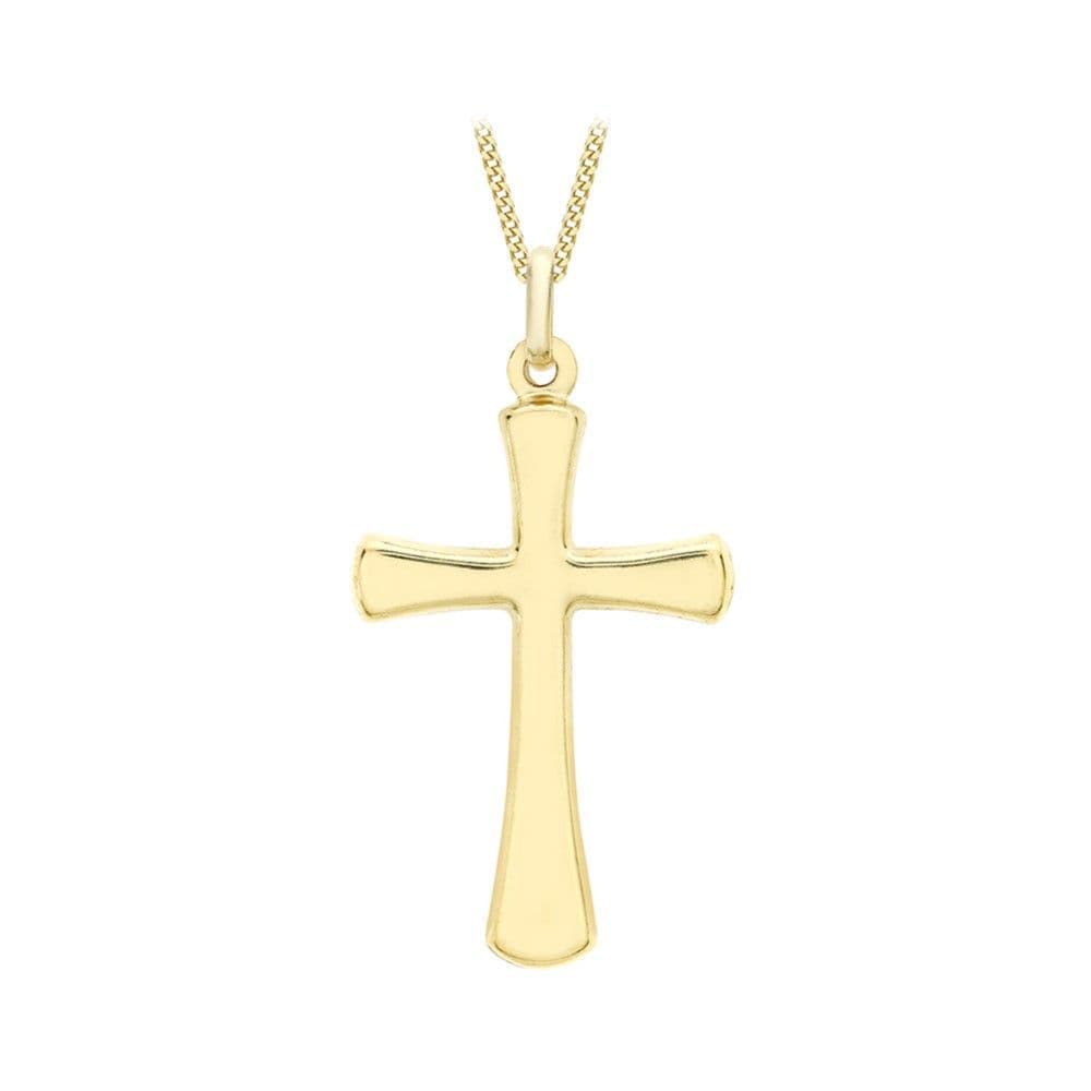 9ct Yellow Gold Plain Rounded Cross