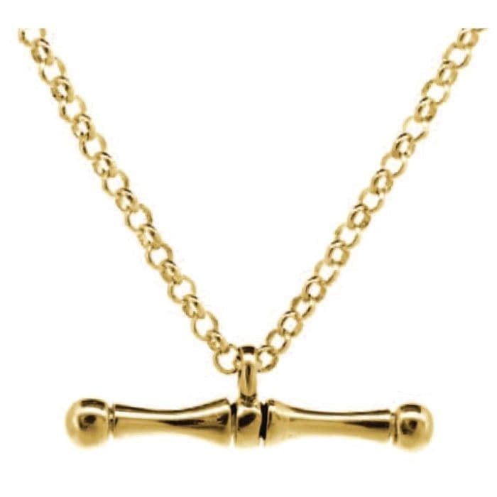 9ct Yellow Gold Rounded T-Bar Necklace