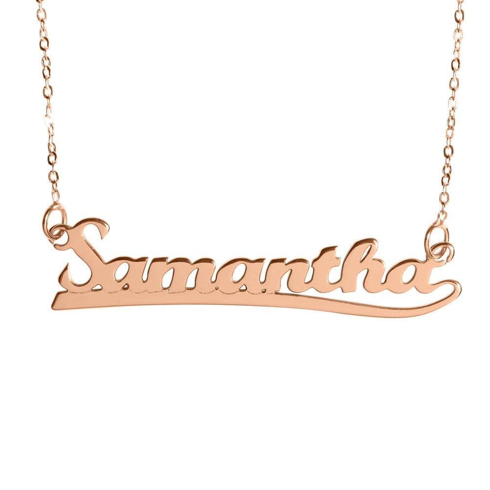 Personalised 9ct Rose Gold Underlined Name Necklace