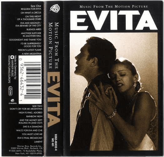 EVITA SOUNDTRACK - CASSETTE ALBUM