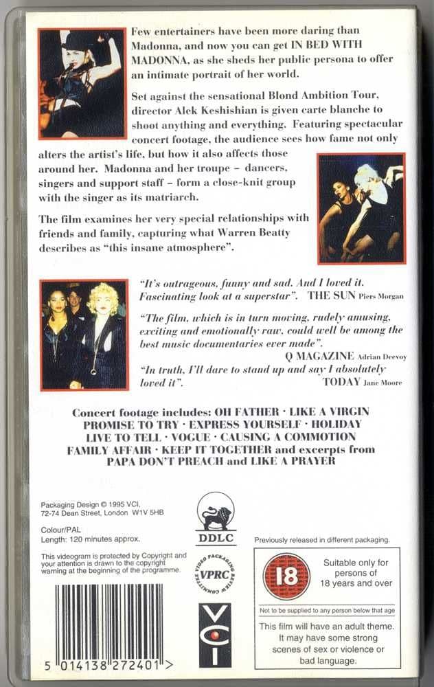 IN BED WITH MADONNA - OFFICIAL UK VHS VIDEO 1