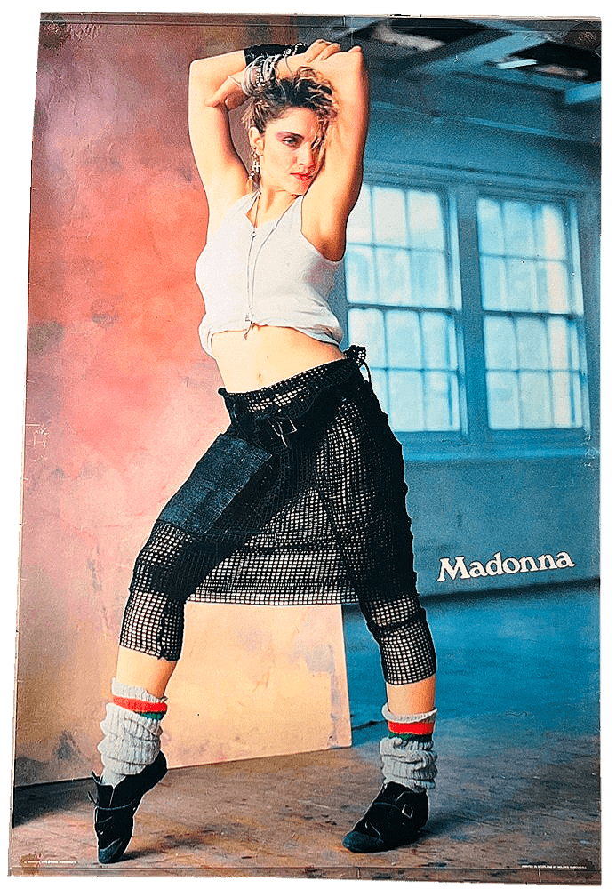 MADONNA 1983 EARLY ERA LEG WARMERS - UK MINERVA POSTER