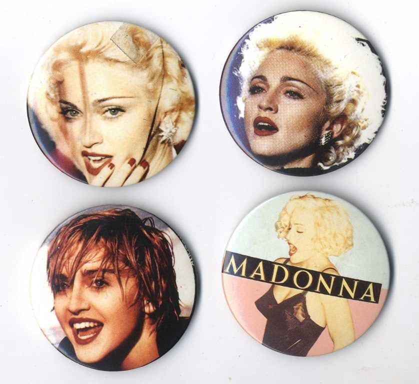MADONNA - BOY TOY LARGE BUTTON BADGE SET x4