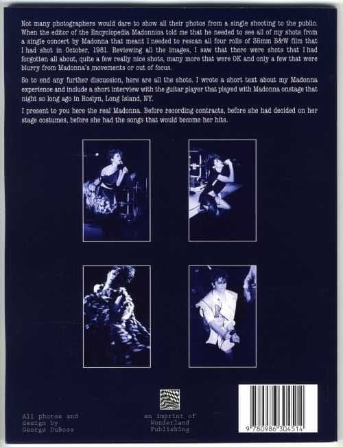 MADONNA RAW - A VERY EARLY CONCERT 1981/82 PHOTO BOOK
