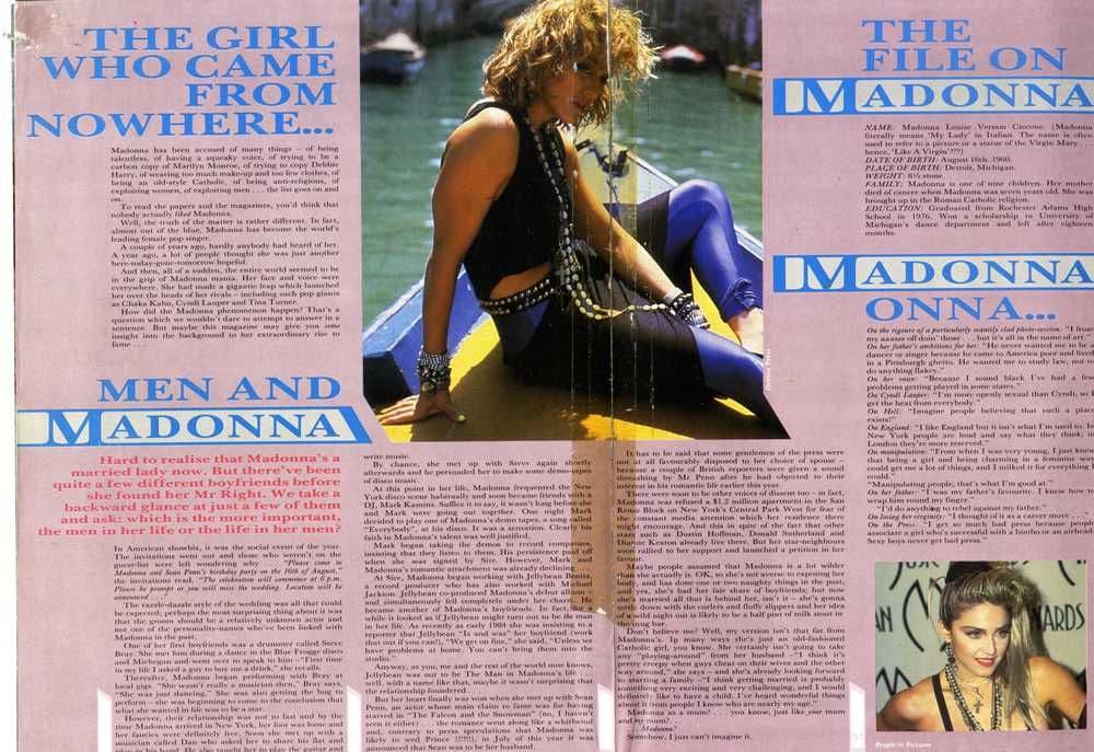 MADONNA THE STORY SO FAR - UK 1985 COMAG POSTER MAGAZINE