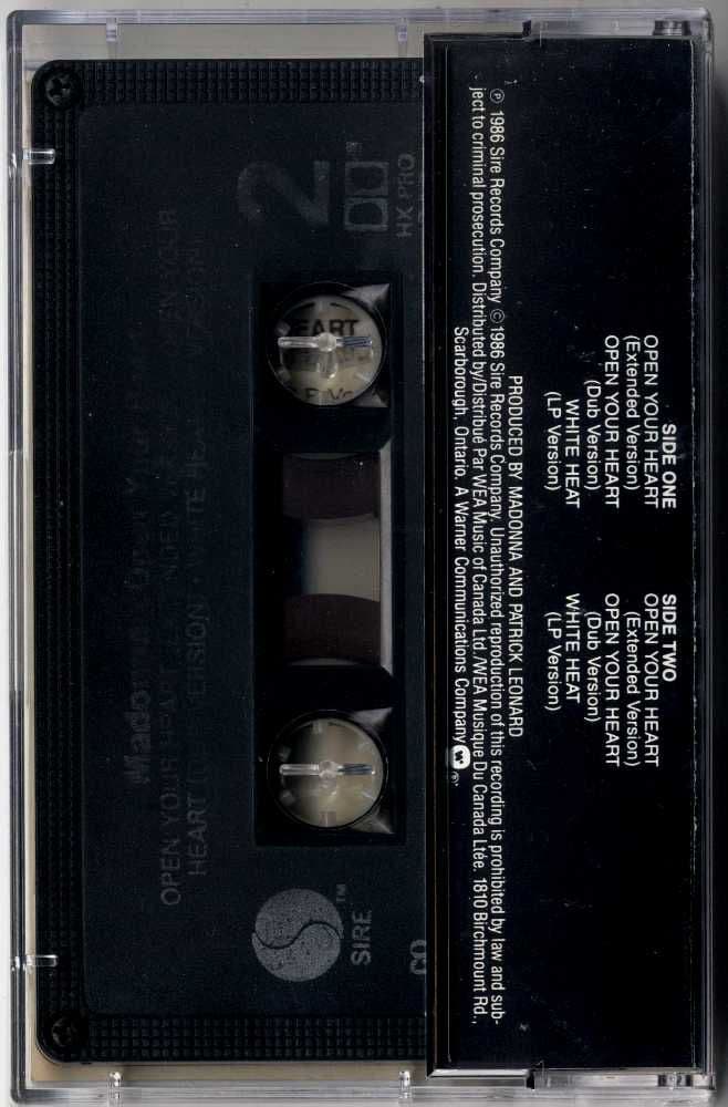 OPEN YOUR HEART - CANADA MAXI CASSETTE SINGLE