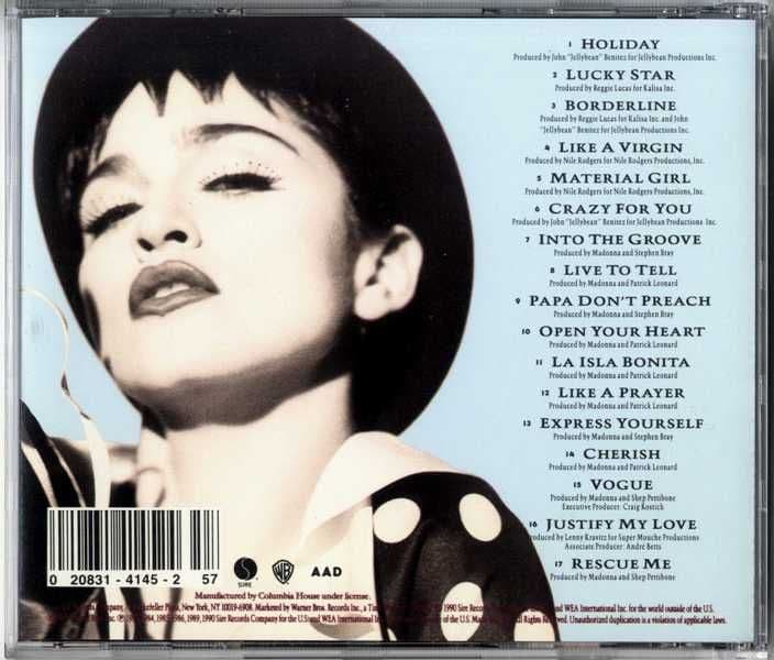 THE IMMACULATE COLLECTION - USA Columbia House CD ALBUM
