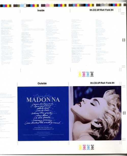 TRUE BLUE CD - USA ORIGINAL PROMO ARTWORK PROOF