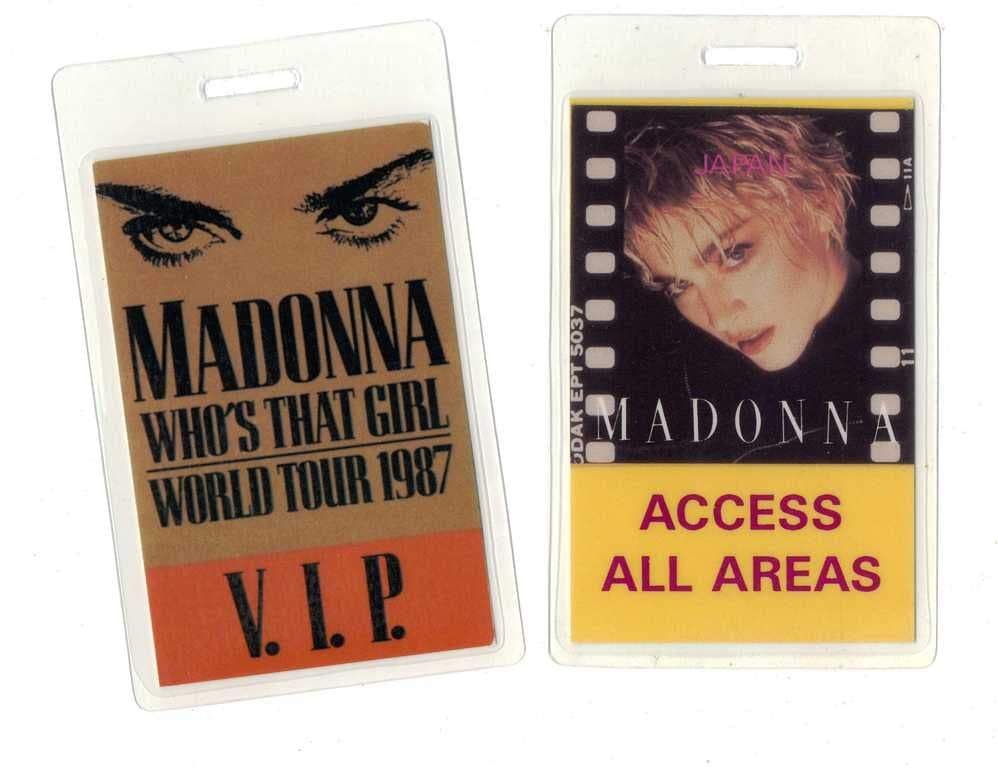 WHO S THAT GIRL TOUR - VIP ALL ACCESS LAMINATE PASSES Set of 2
