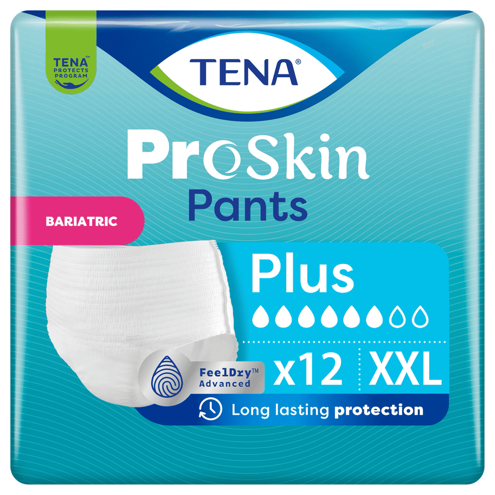 TENA ProSkin Pants Bariatric Plus XXL - Pack of 12 Incontinence Pants