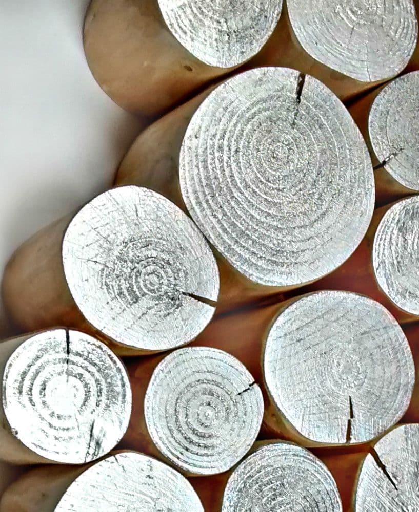 Decorative Metallic Logs - SILVER LUSTRE