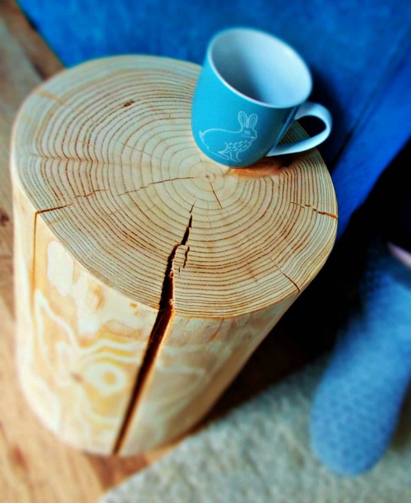 NATURAL LOG SIDE TABLE / STOOL