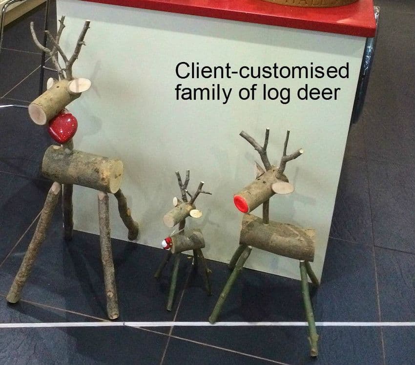 Rustic Log Deer - LARGE