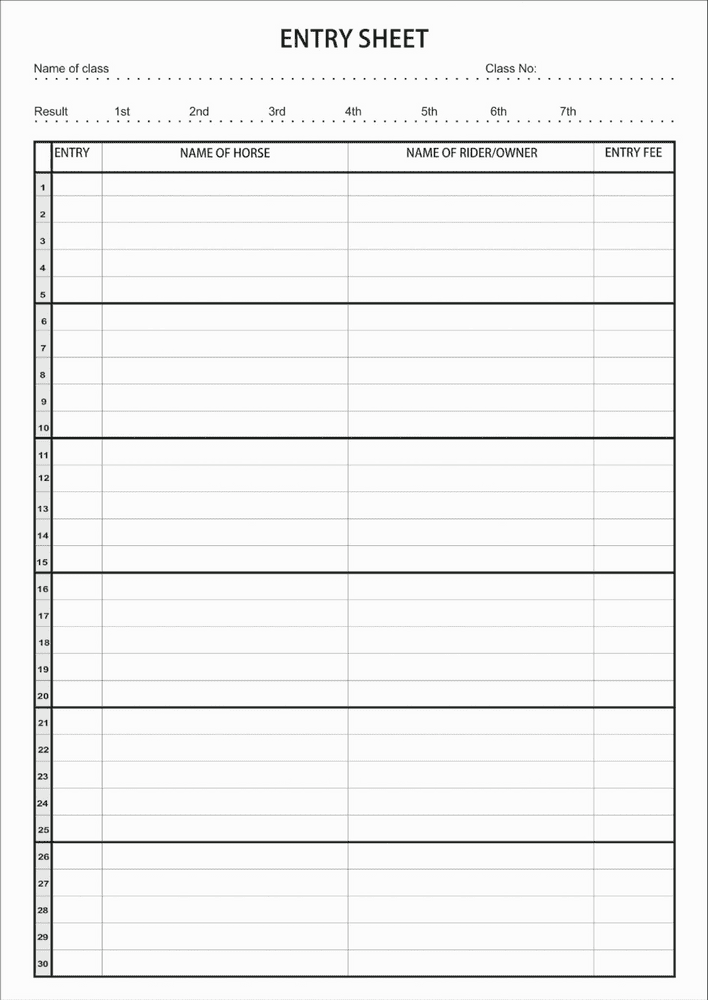 Entry Sheet