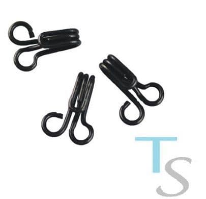 0 A00110 Hook and Eye Fasteners - Silver/Black- Choice of Size